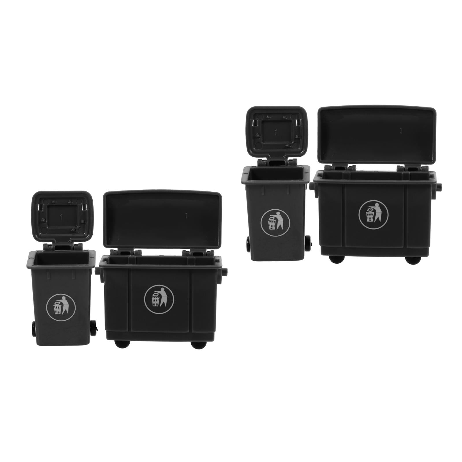 OUNONA 2 Sets of Doll House Miniature Trash Can Mini Trash Can Litter ...