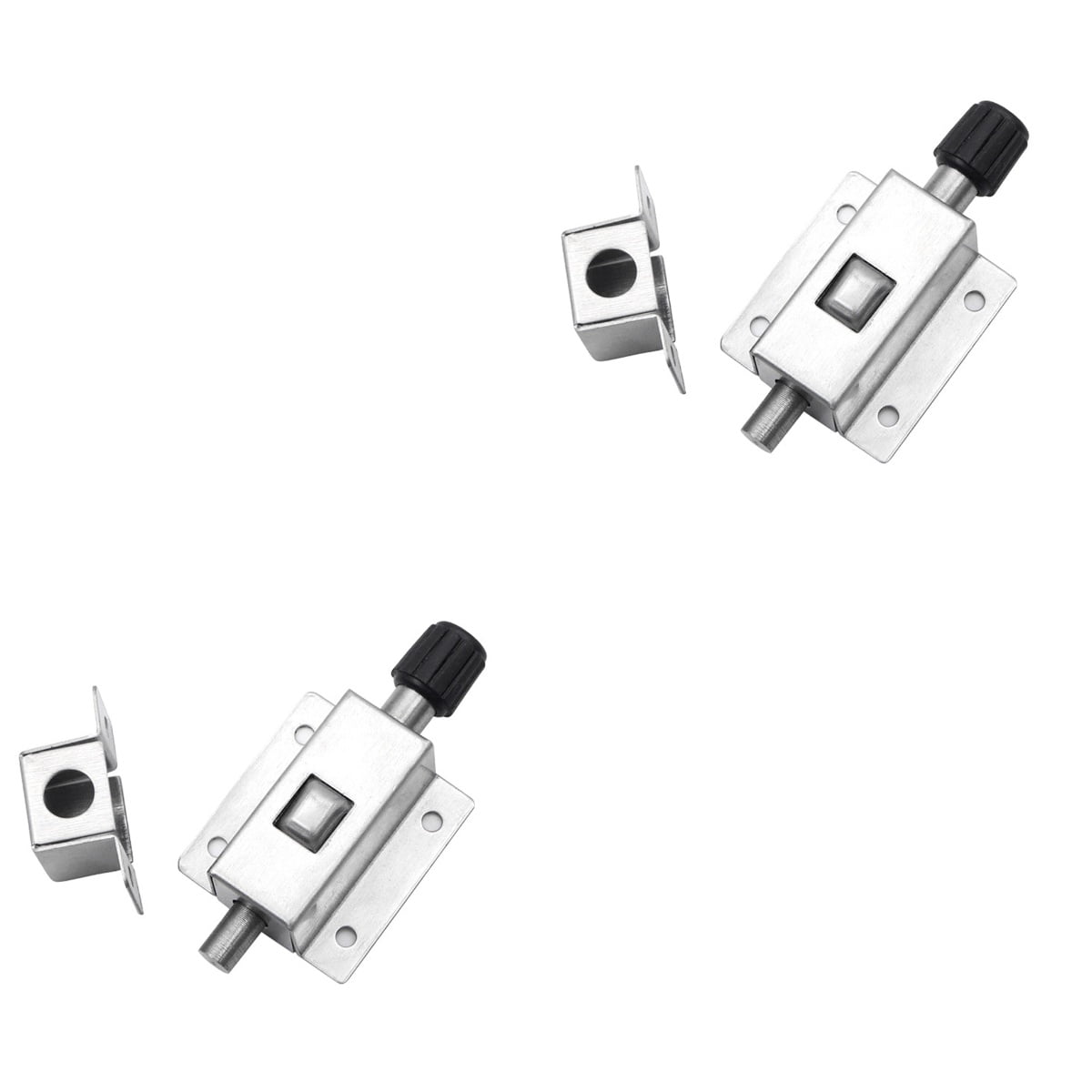 OUNONA 2 Sets of Stainless Steel Door Latch Automatic Gate Latches Bar Latch Safety Door Lock ...