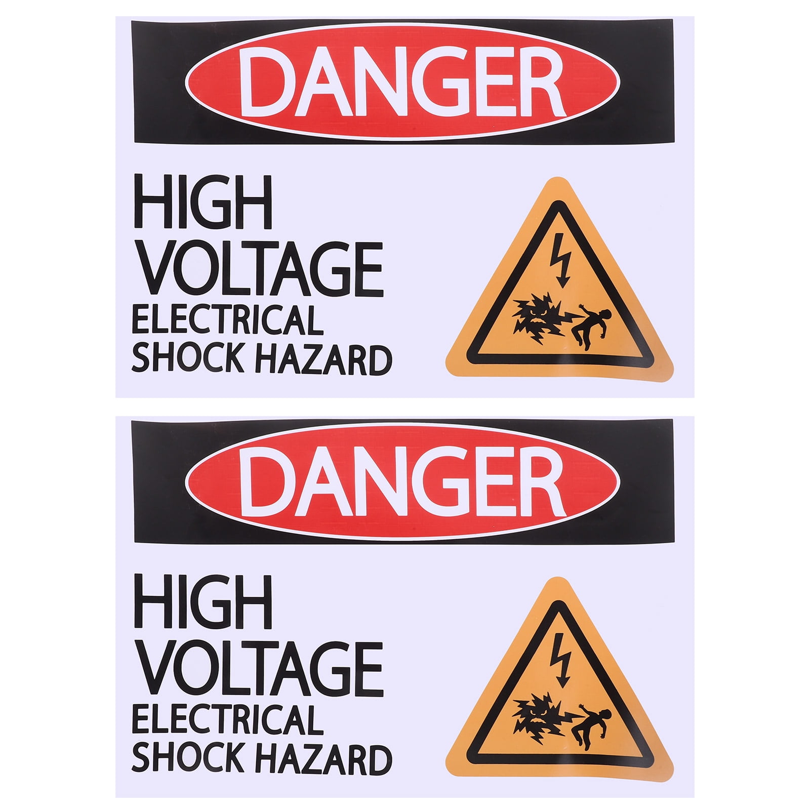 OUNONA 2 Sheets of Electric High Voltage Sign Stickers High Voltage ...