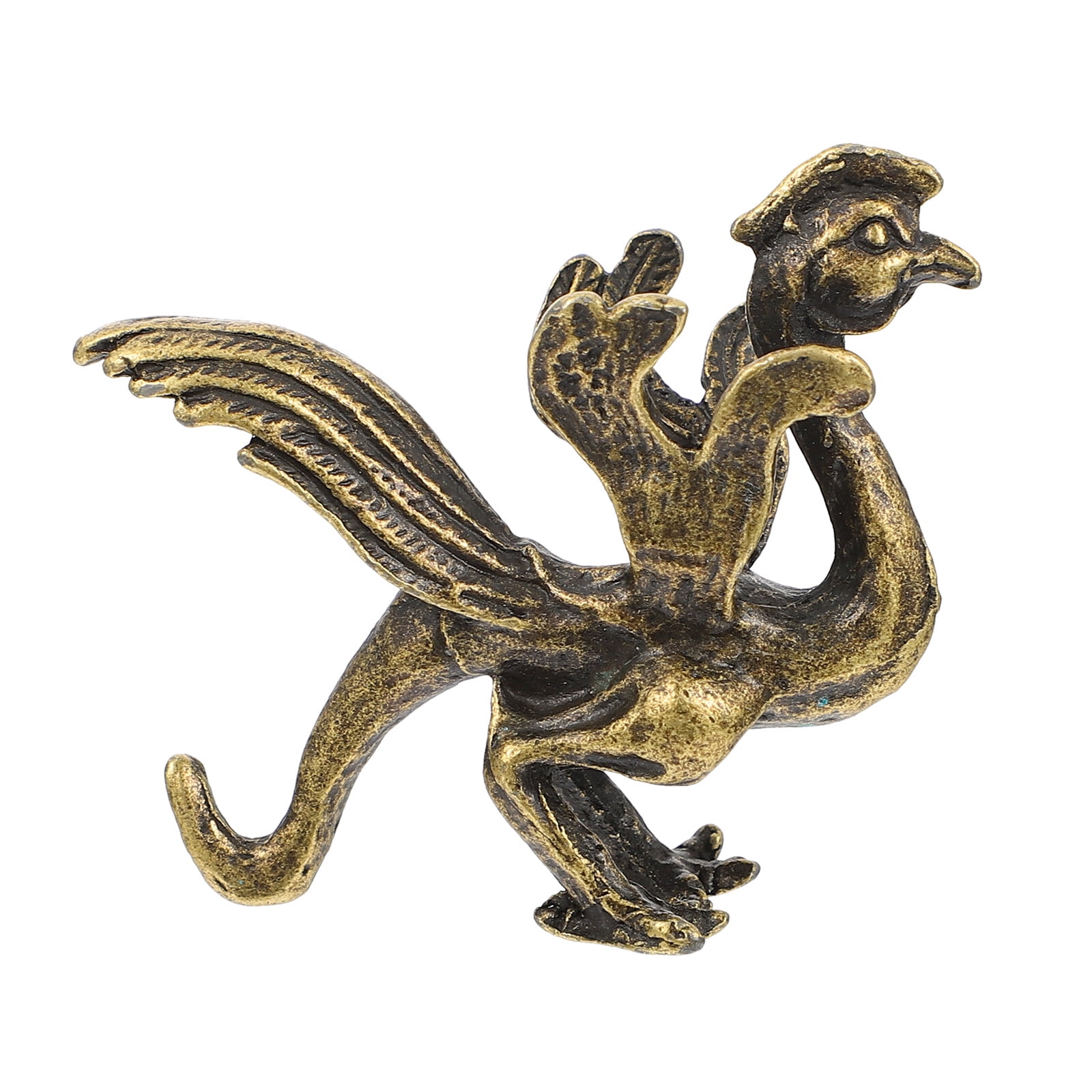 OUNONA 2 pcs Brass Phoenix Decor Shop Window Adorable Phoenix Statue ...