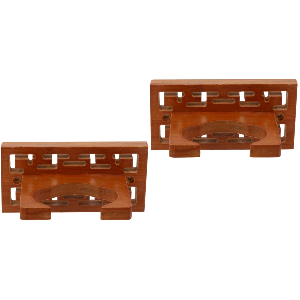 OUNONA 2 pcs Cucurbit Flute Holder Wall Display Shelf Wooden Curcubit ...