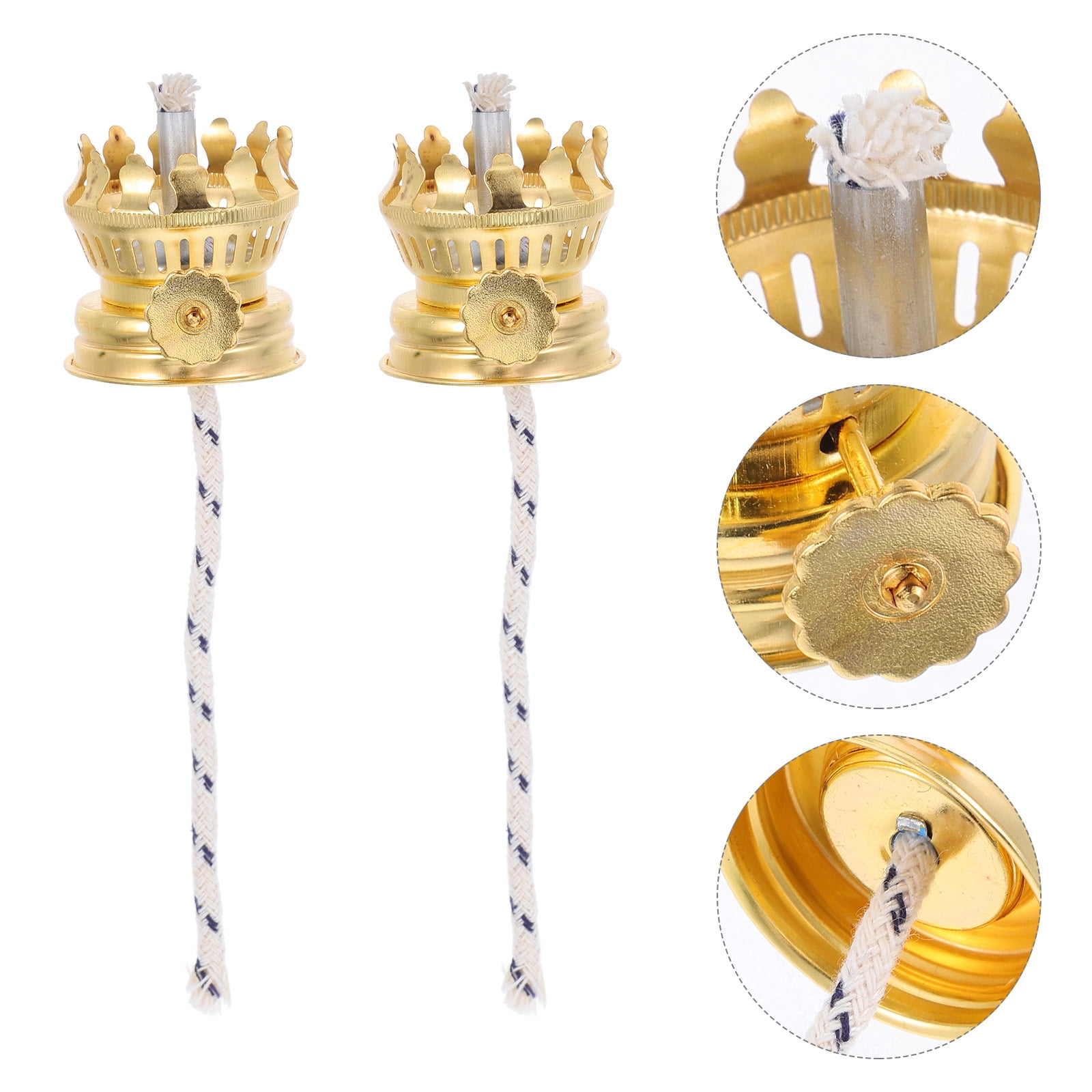 Homoyoyo Retro Style Oil Lamp Burner Replacement Parts, Golden Metal ...