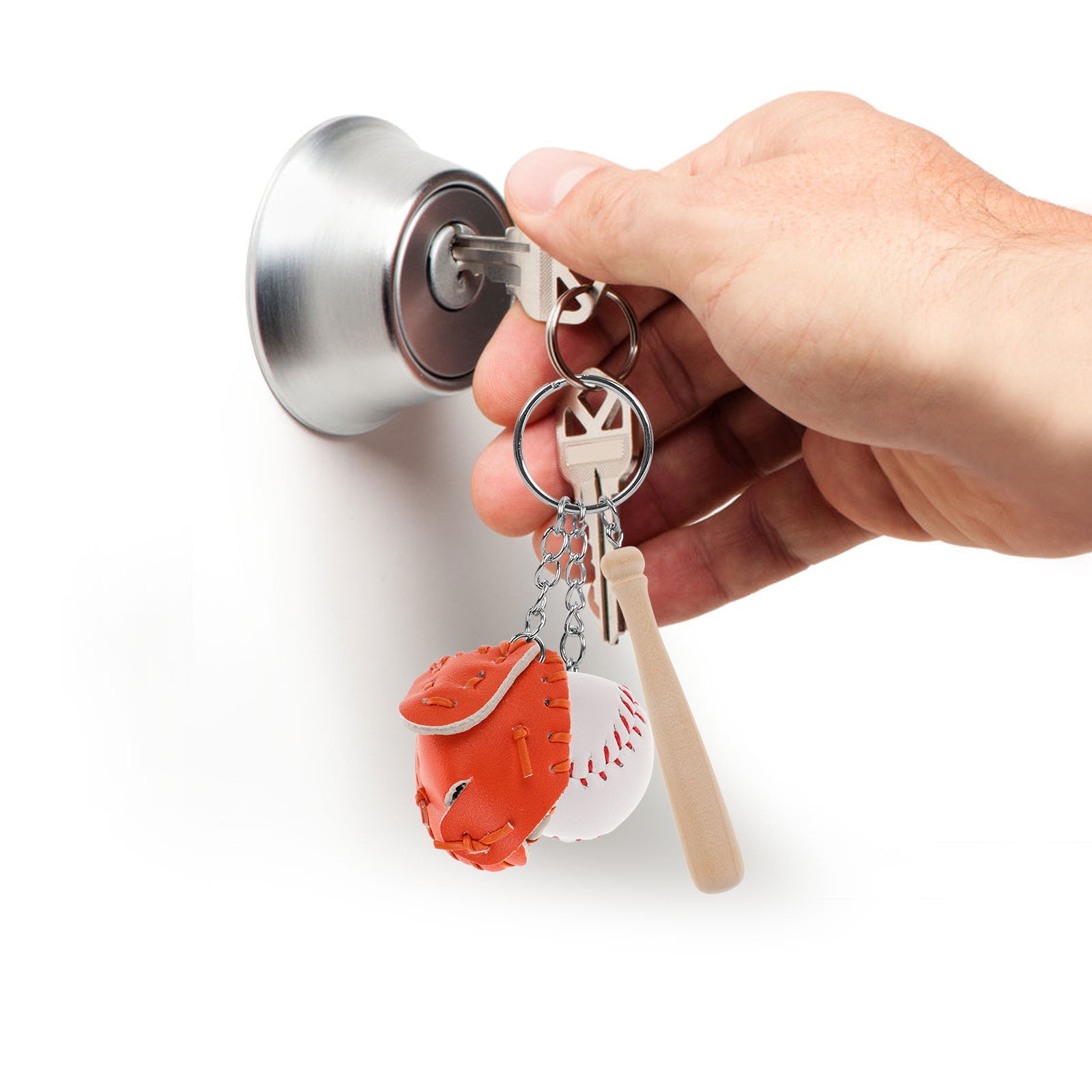 OUNONA 2 sets of Dollhouse Mini Baseball Bat Glove Ball Kit Mini House ...