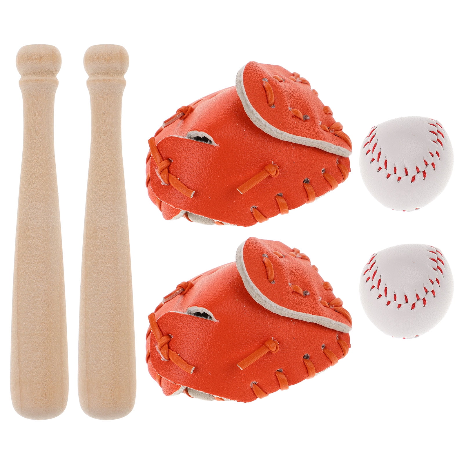 OUNONA 2 sets of Mini Baseball Playset Miniature Baseball Bat Gloves ...