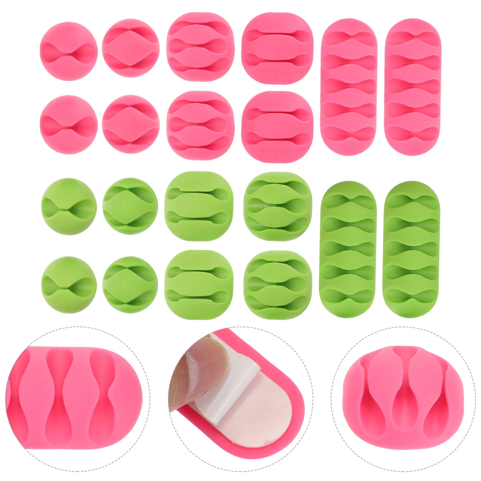 OUNONA 20 Pcs 7-Bit Hub Desktop Cord Organizers Audio Cable Organizer 8 ...