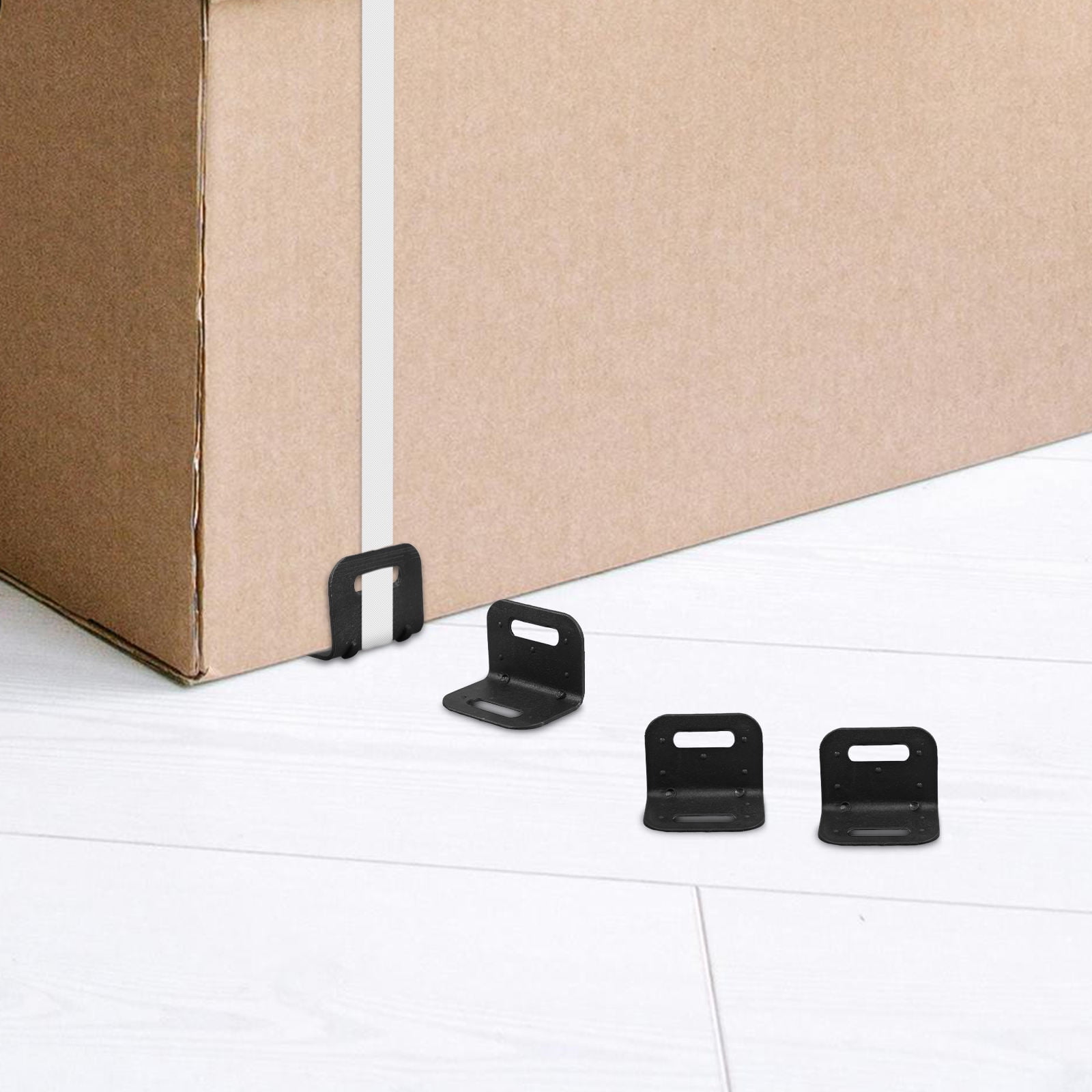 OUNONA 20 Pcs Flatbed Edge Protectors Corner Connector Bracket Black ...