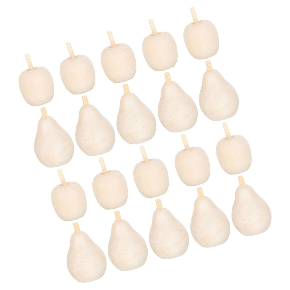OUNONA 20 Pcs Fruit Display Wooden Fruit Ornaments Child 3.40X2.20X2 ...