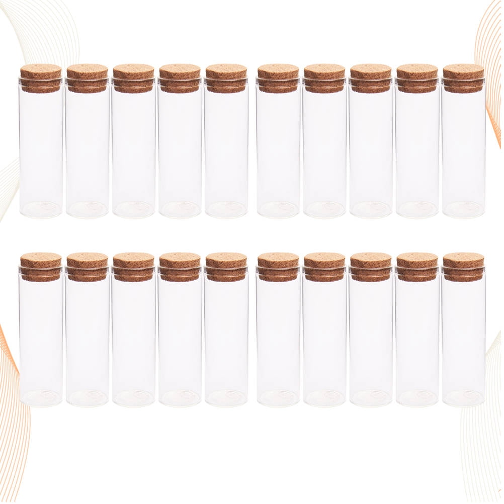 OUNONA 20 Pcs Glass Bottle Cork Mini Craft Storage Jars Apothecary Baby ...