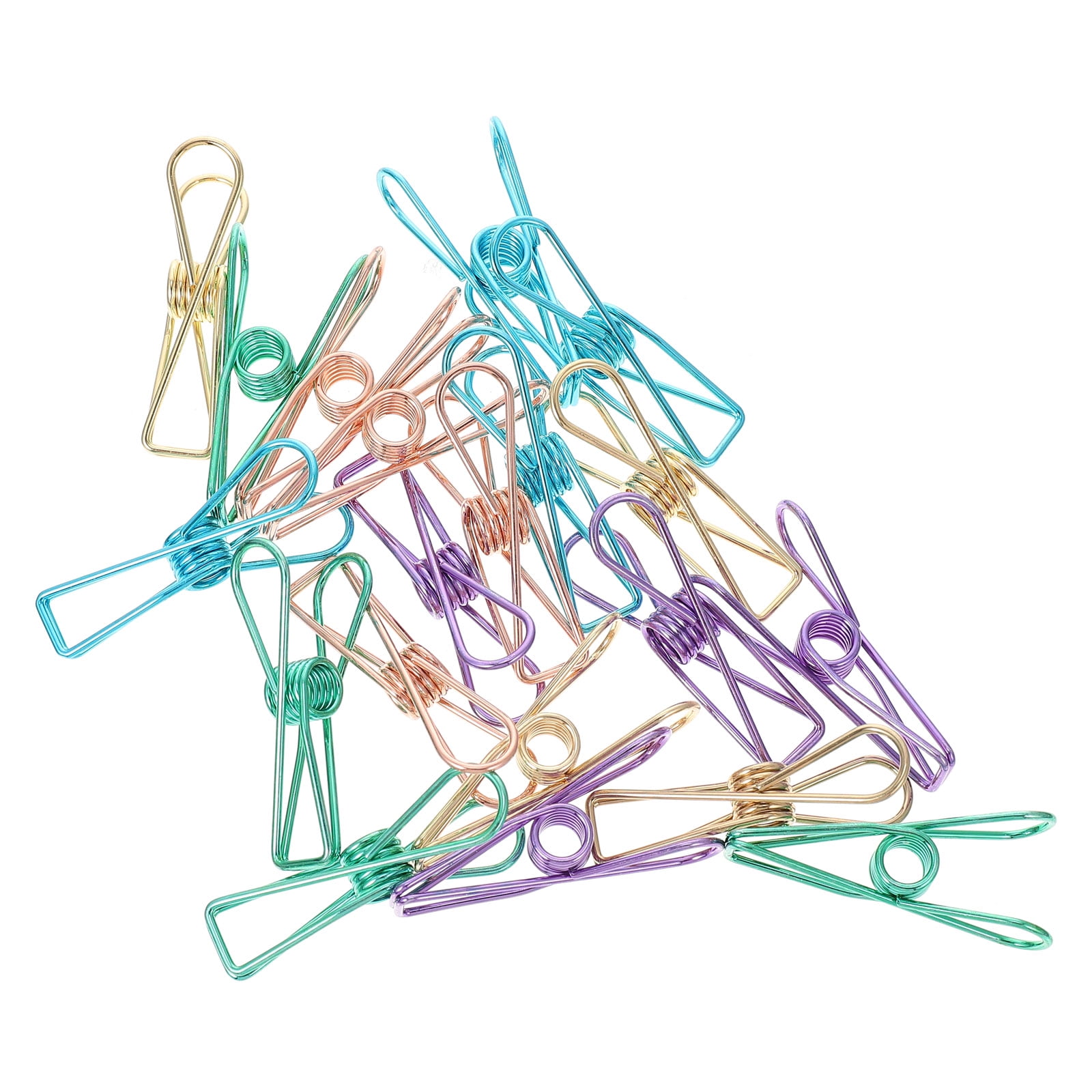 OUNONA 20 Pcs Hangers Clothes Clamp Stainless Steel Clip Office Clips ...