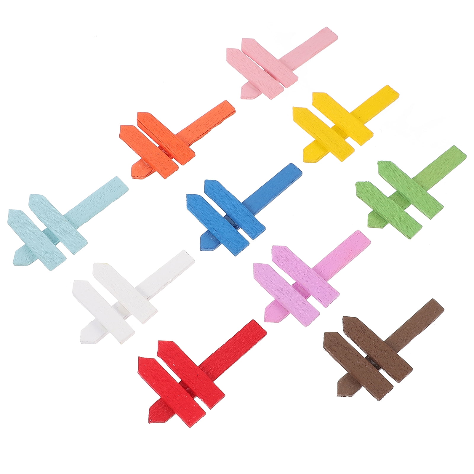 OUNONA 20 Pcs Mini Fence Prop Picket Edger Lawn Imitation Miniature ...