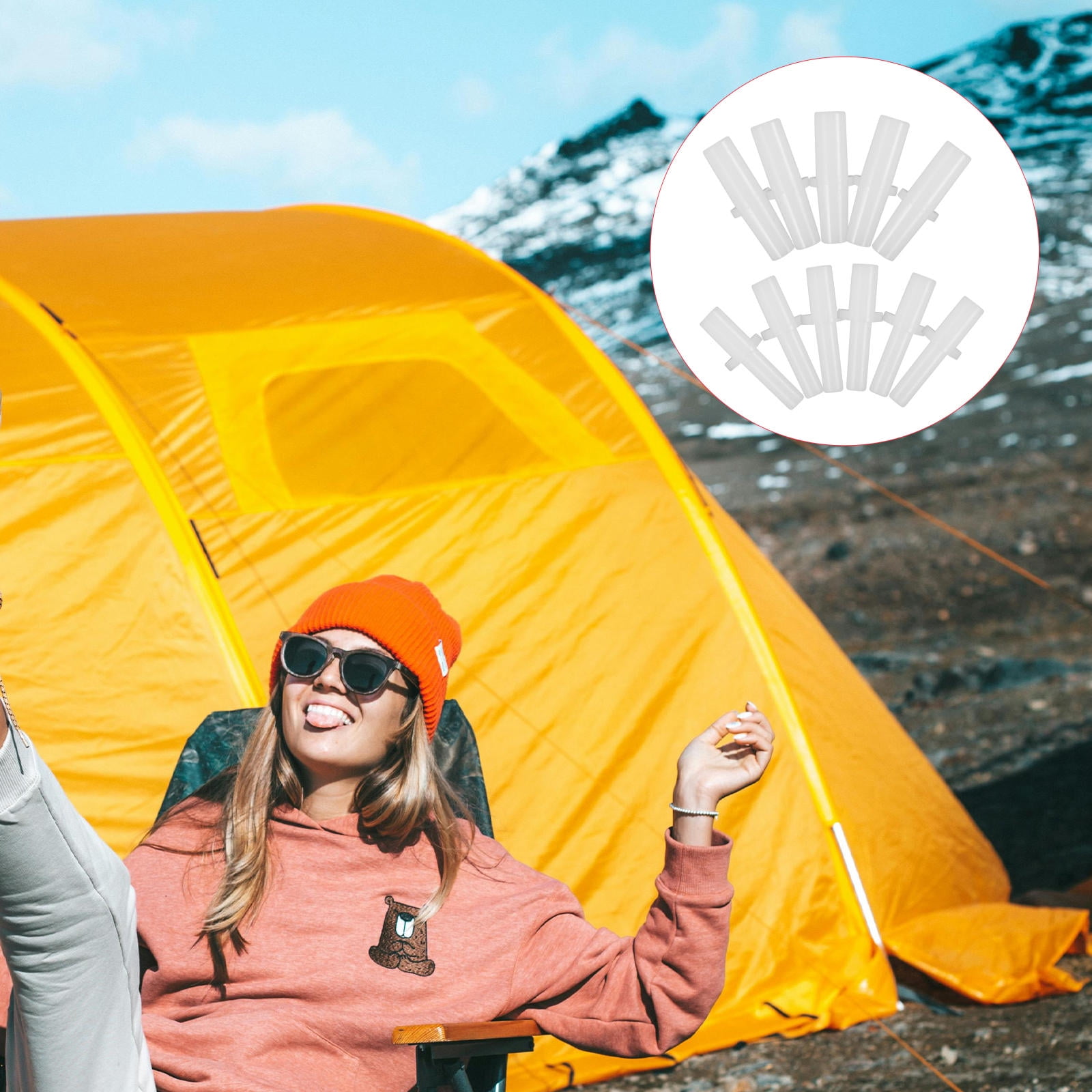 OUNONA 20 Pcs Pole Connector Connecting Poles Outdoor Adapter White ...