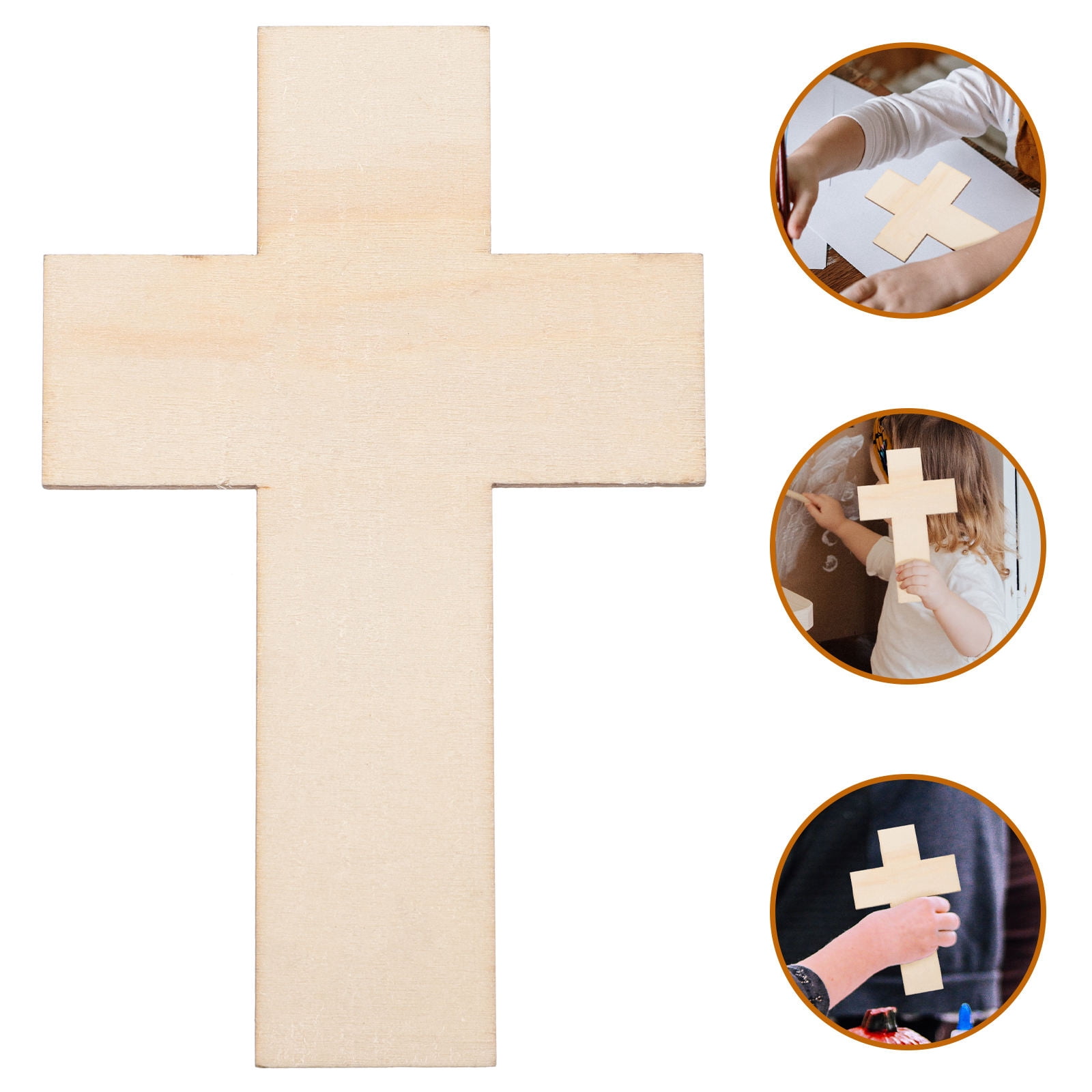 OUNONA 20 Pcs Wood Chips Cross Shapes Cutout Mini Charms Tiny ...