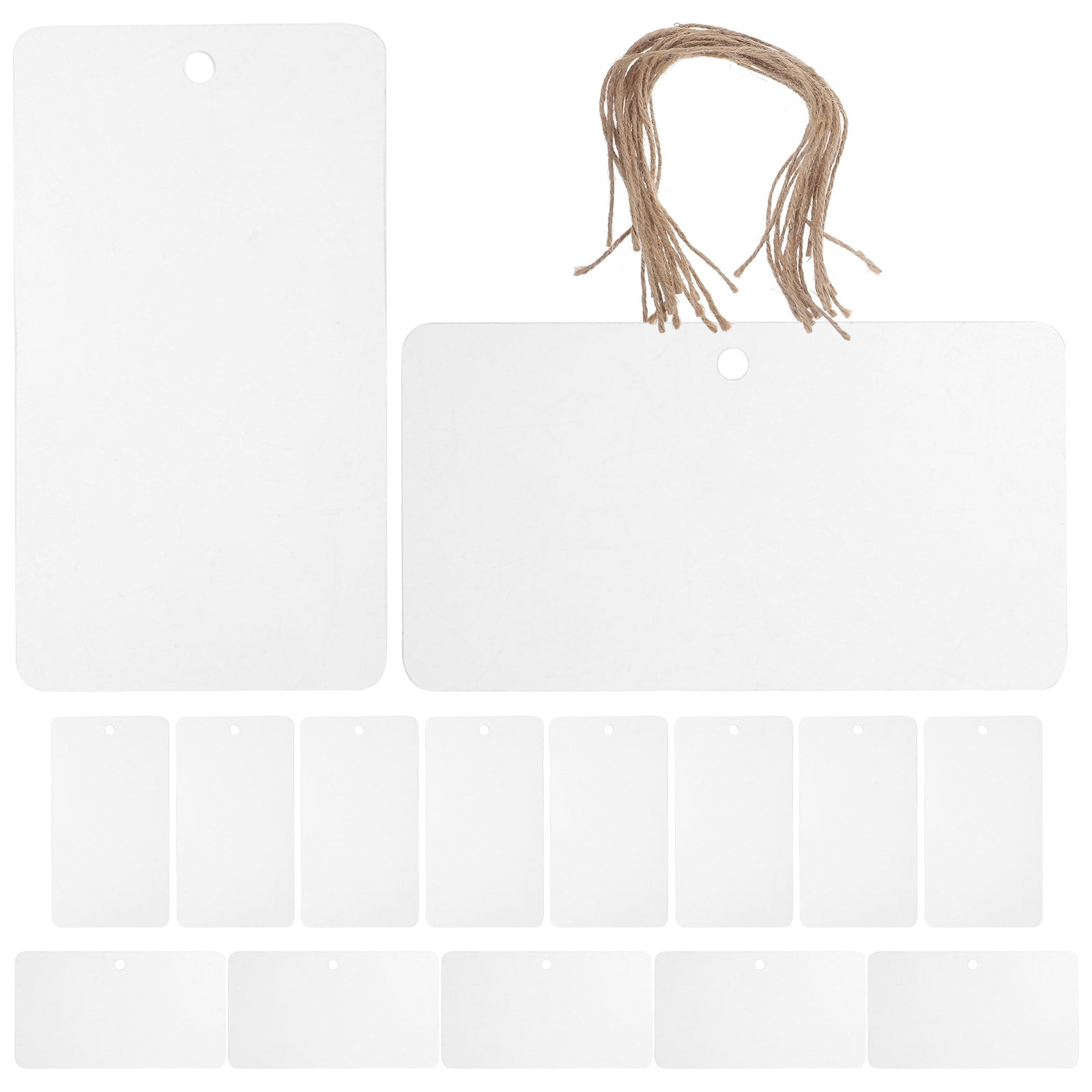 OUNONA 20 Sets Acrylic Ornaments Blank Hanging Labels with Rope ...