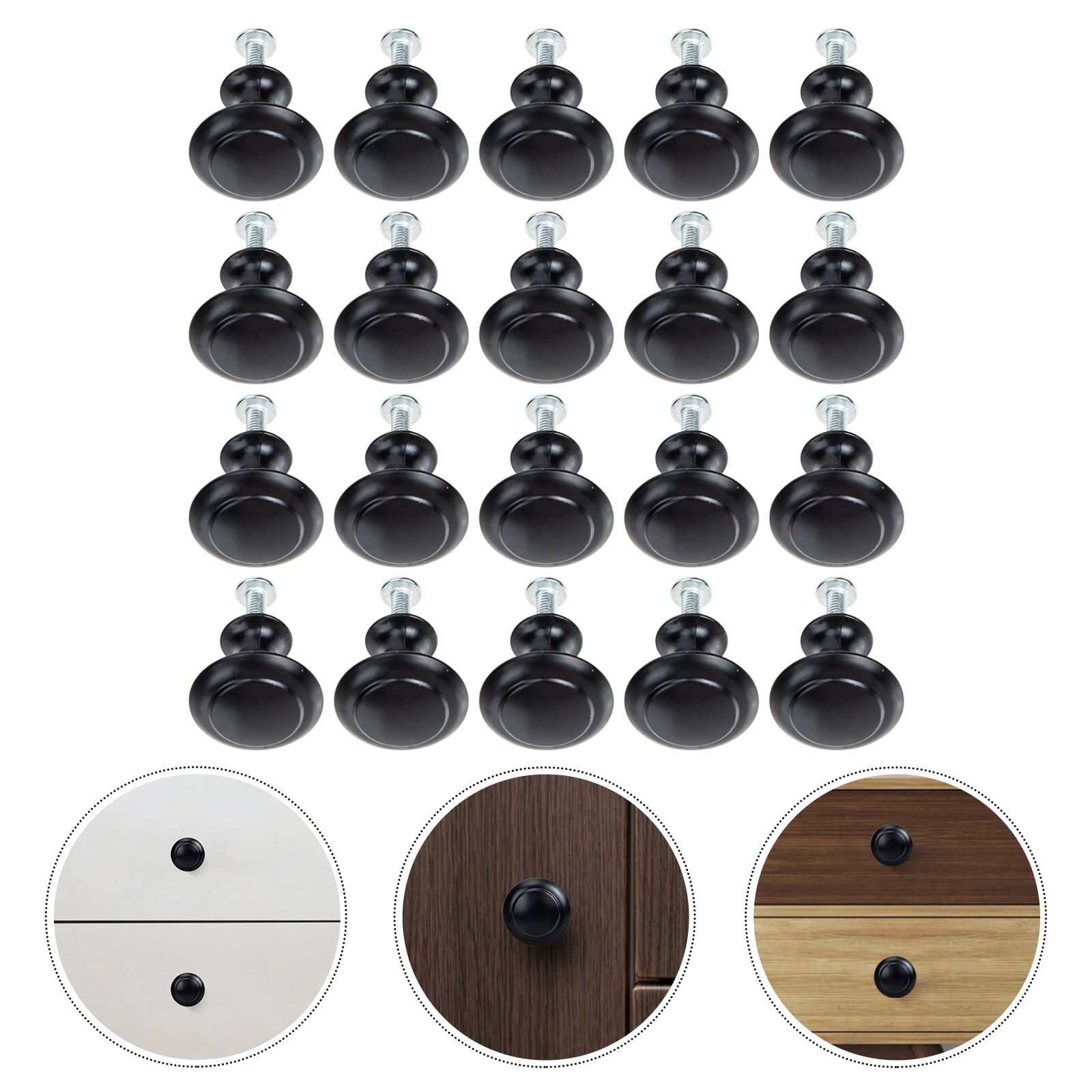 OUNONA 20 Sets Modern Drawer Knobs Brushed Cabinet Knobs Household ...