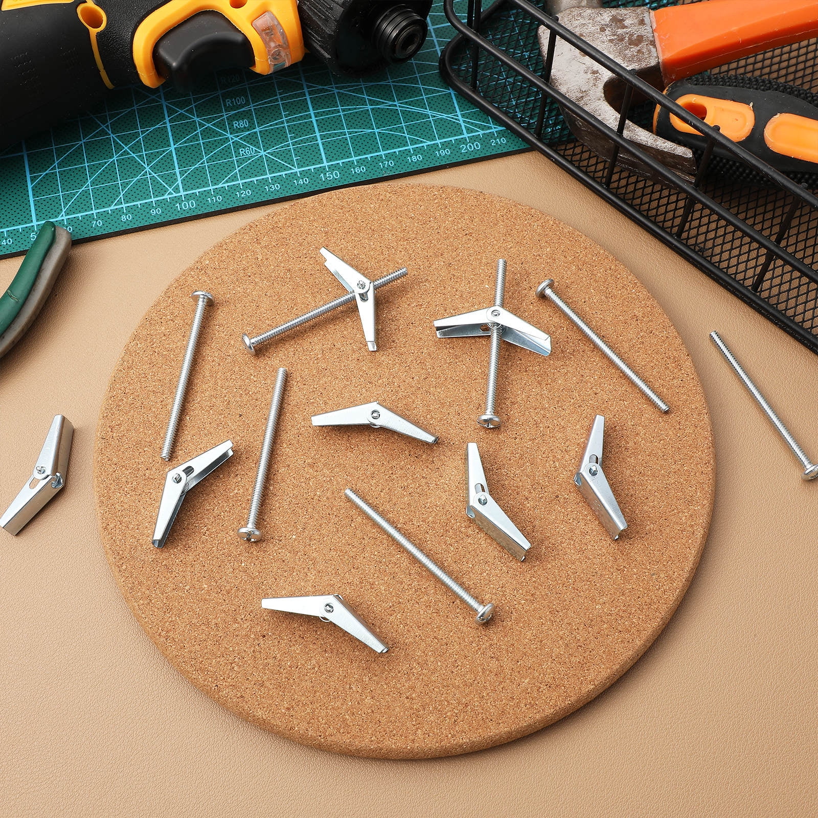 OUNONA 20 Sets Wing Nuts And Toggle Bolts Kit For Drywall Anchors Metal ...