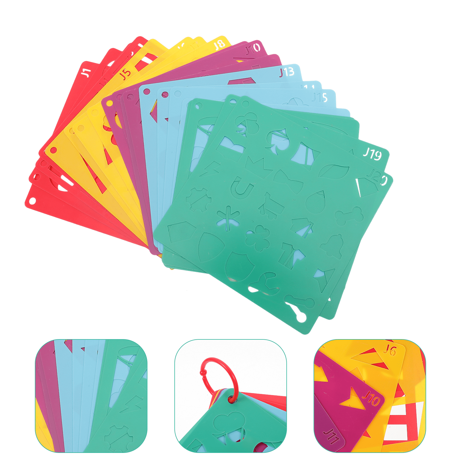 OUNONA 20 Sheets Painting Template Stencils for Drawing Art Geometric ...