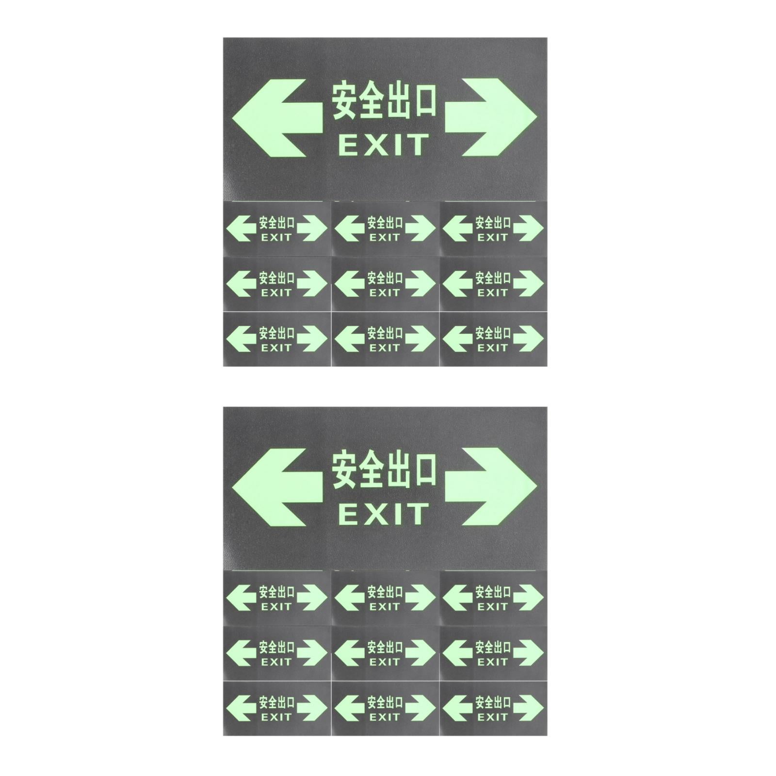 OUNONA 20 pcs Emergency Exit Sign Reflective Stickers Reflective Decals ...