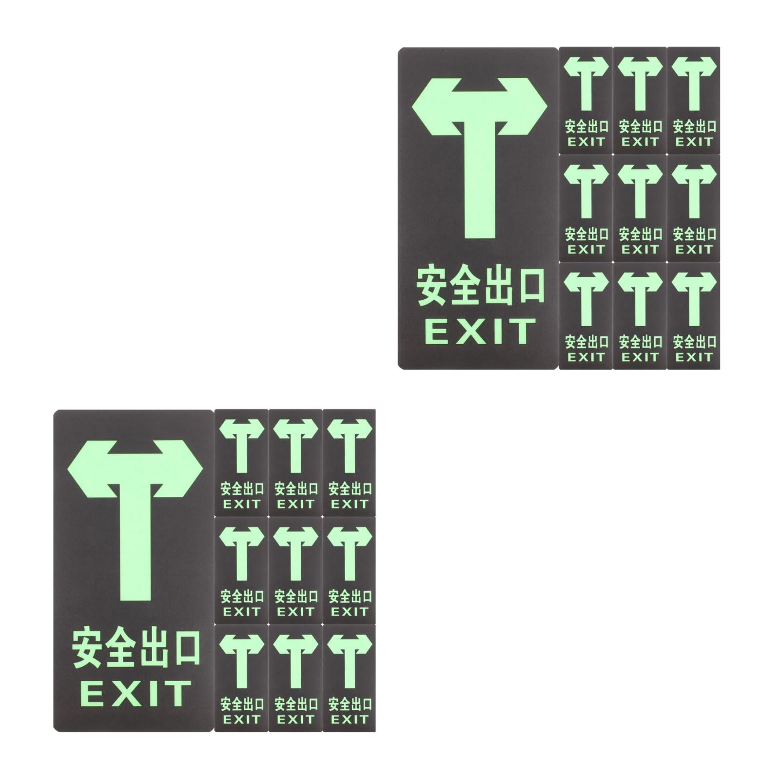 OUNONA 20 pcs Exit Sign Stickers Glow In The Dark Safety Sign ...
