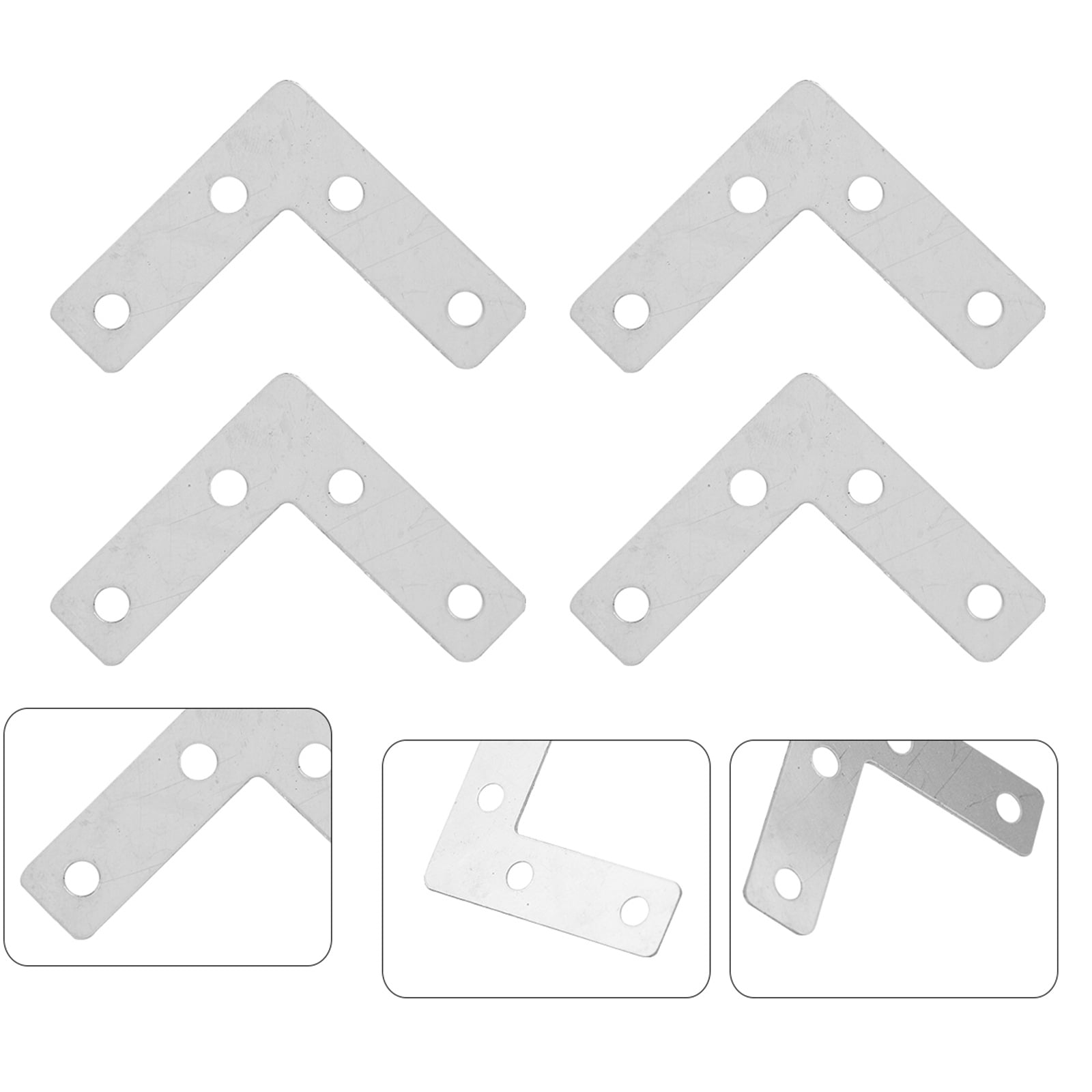 OUNONA 20 pcs L-Shape 50mm*50mm Steel Corner Angle Brackets Brace Fixed ...