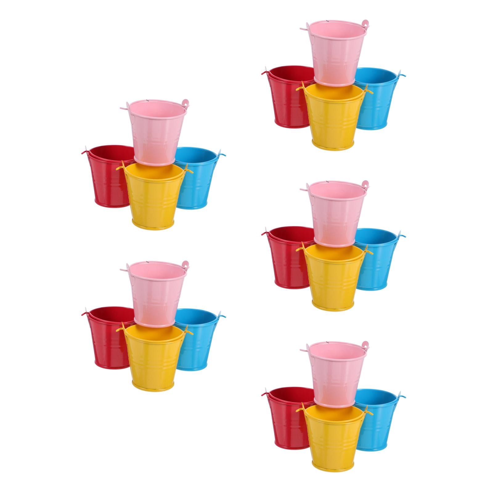OUNONA 20 pcs Mini Iron Buckets Cute Colored Tin Pails Decorative ...