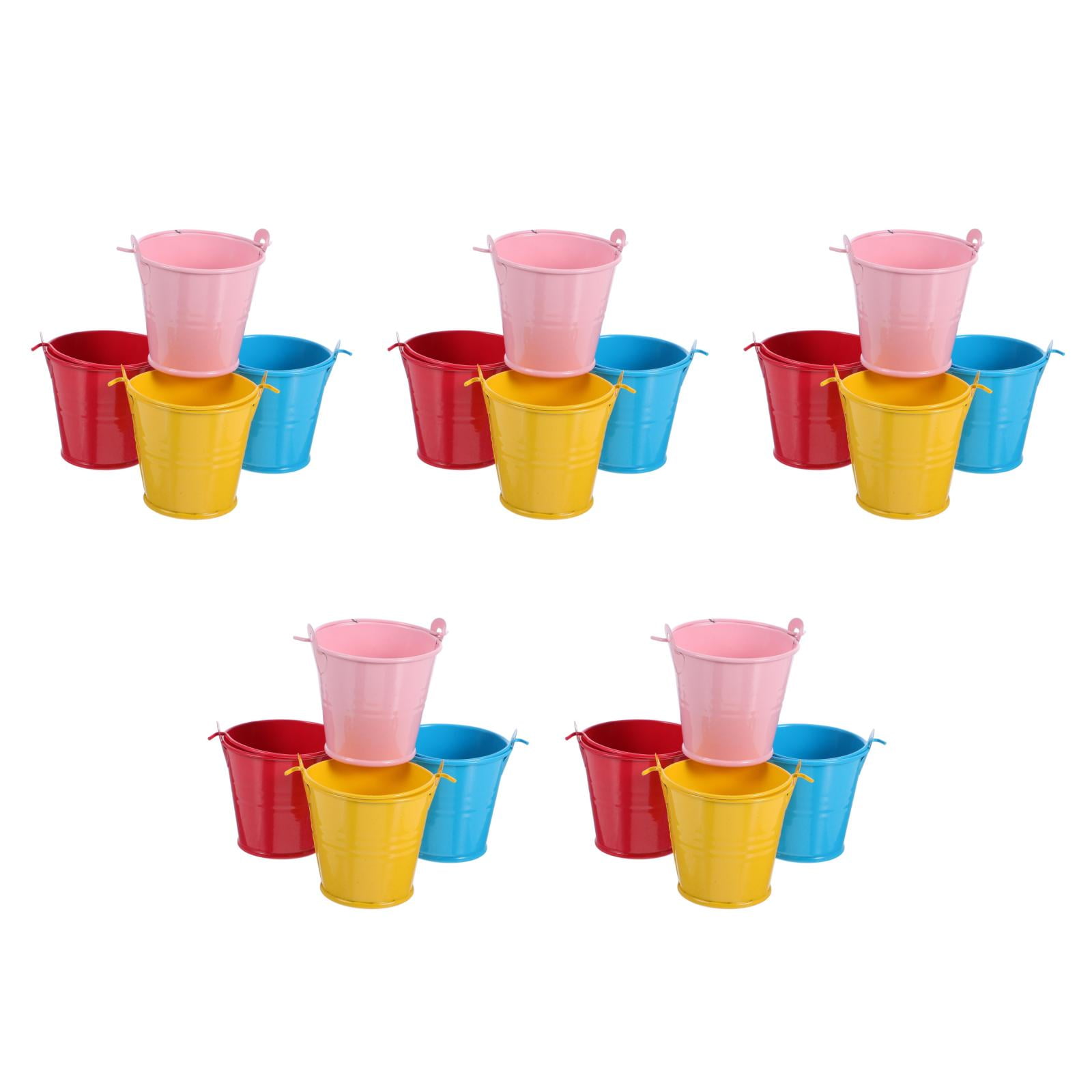 OUNONA 20 pcs Mini Metal Buckets Cute Colored Tin Pails Party Favors ...