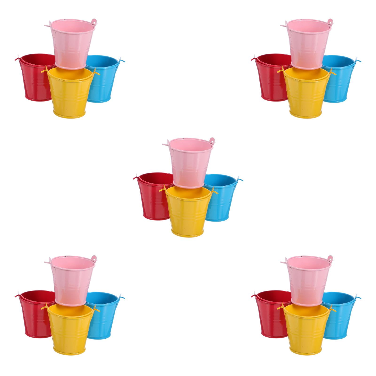 OUNONA 20 pcs Mini Tin Buckets with Handles Small Metal Pails ...