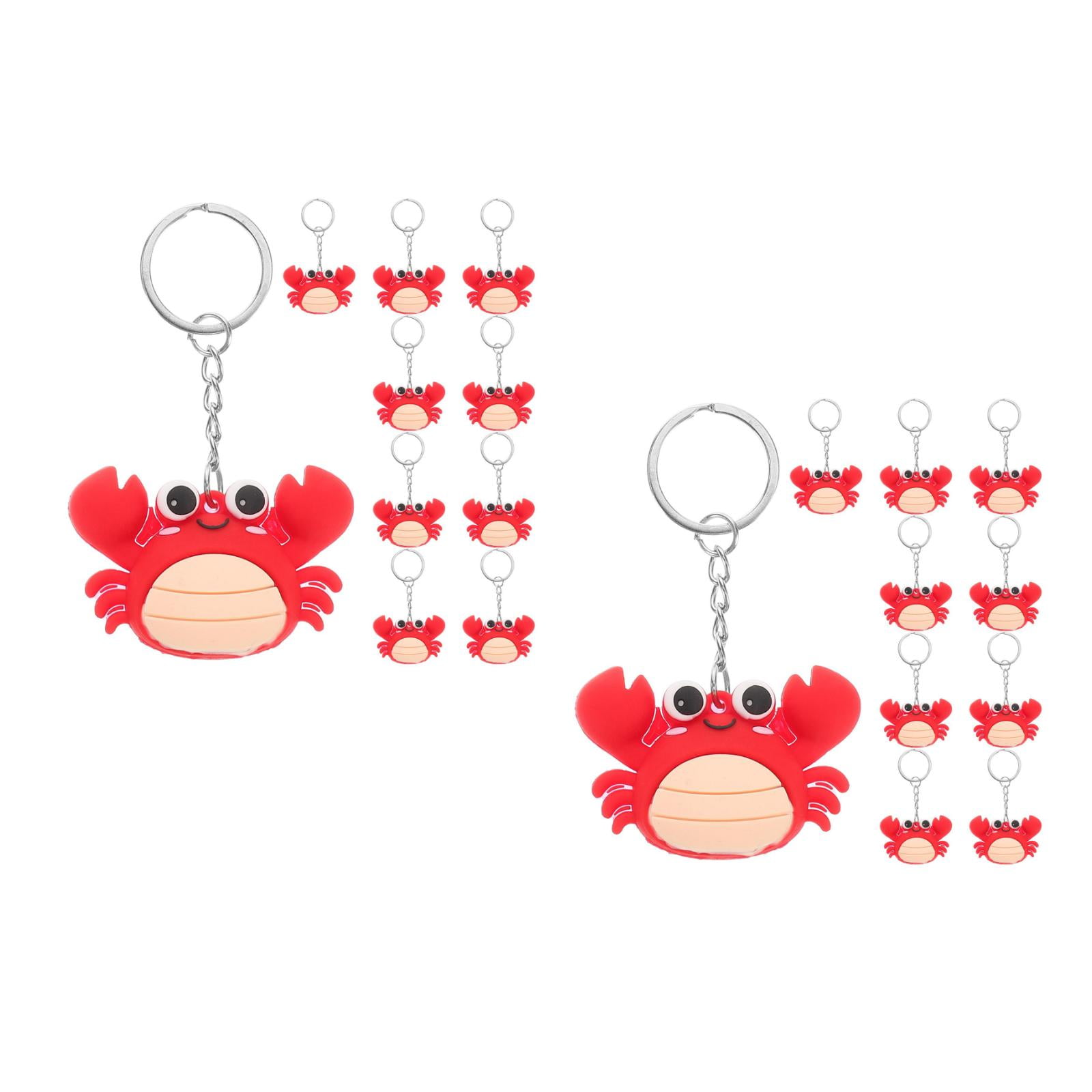 OUNONA 20 pcs Simulation Sea Animals Keychains Cute Cartoon Crab ...