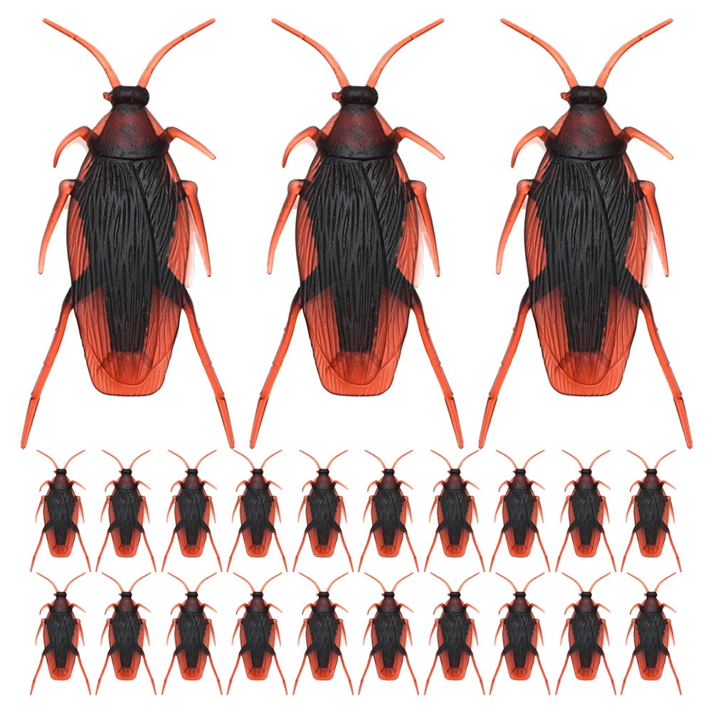 OUNONA 200 Pcs Brown PVC Fake Cockroaches Realistic Prank Props for ...