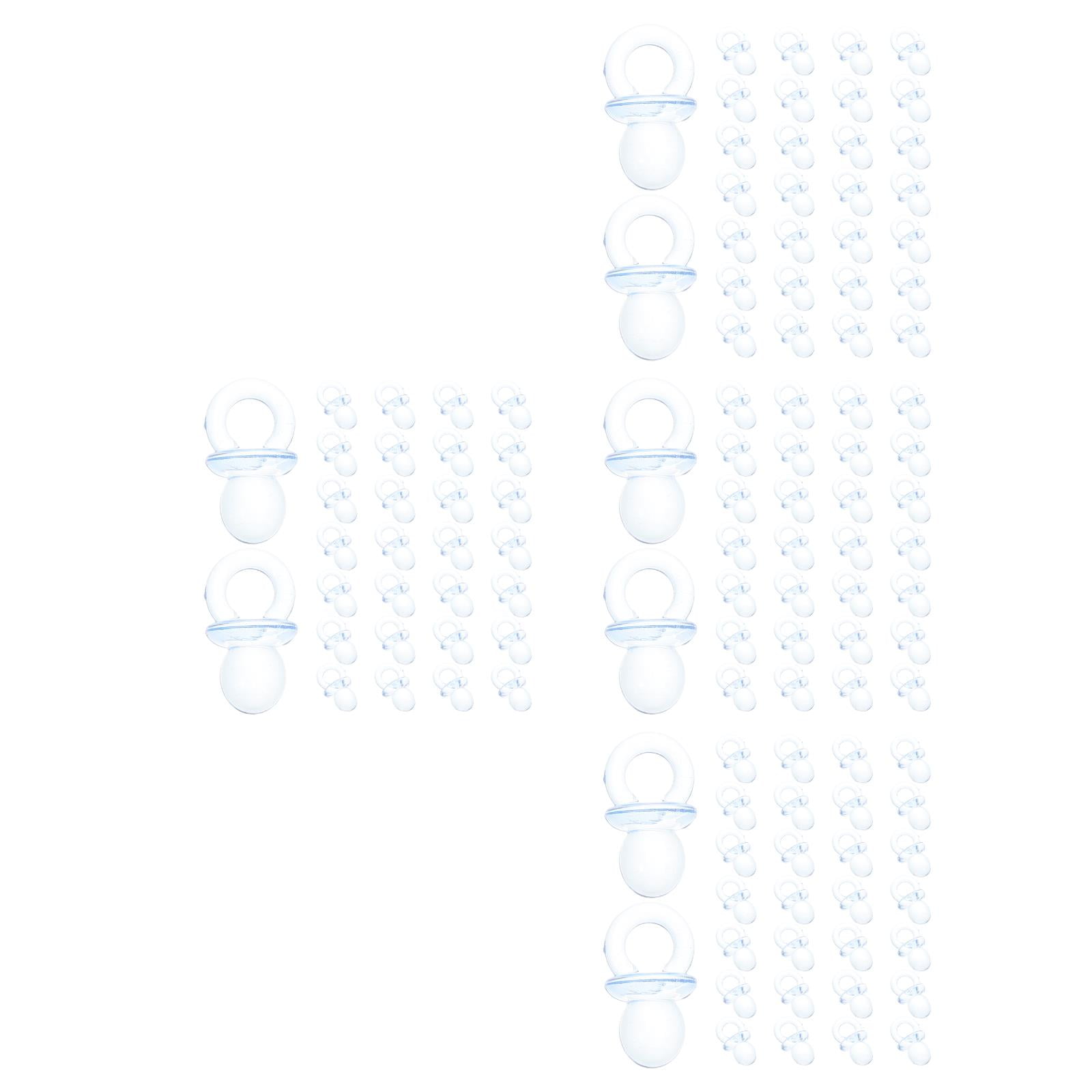 OUNONA 200 pcs Pacifier Baby Shower Game Plastic Pacifiers Boy Baby ...