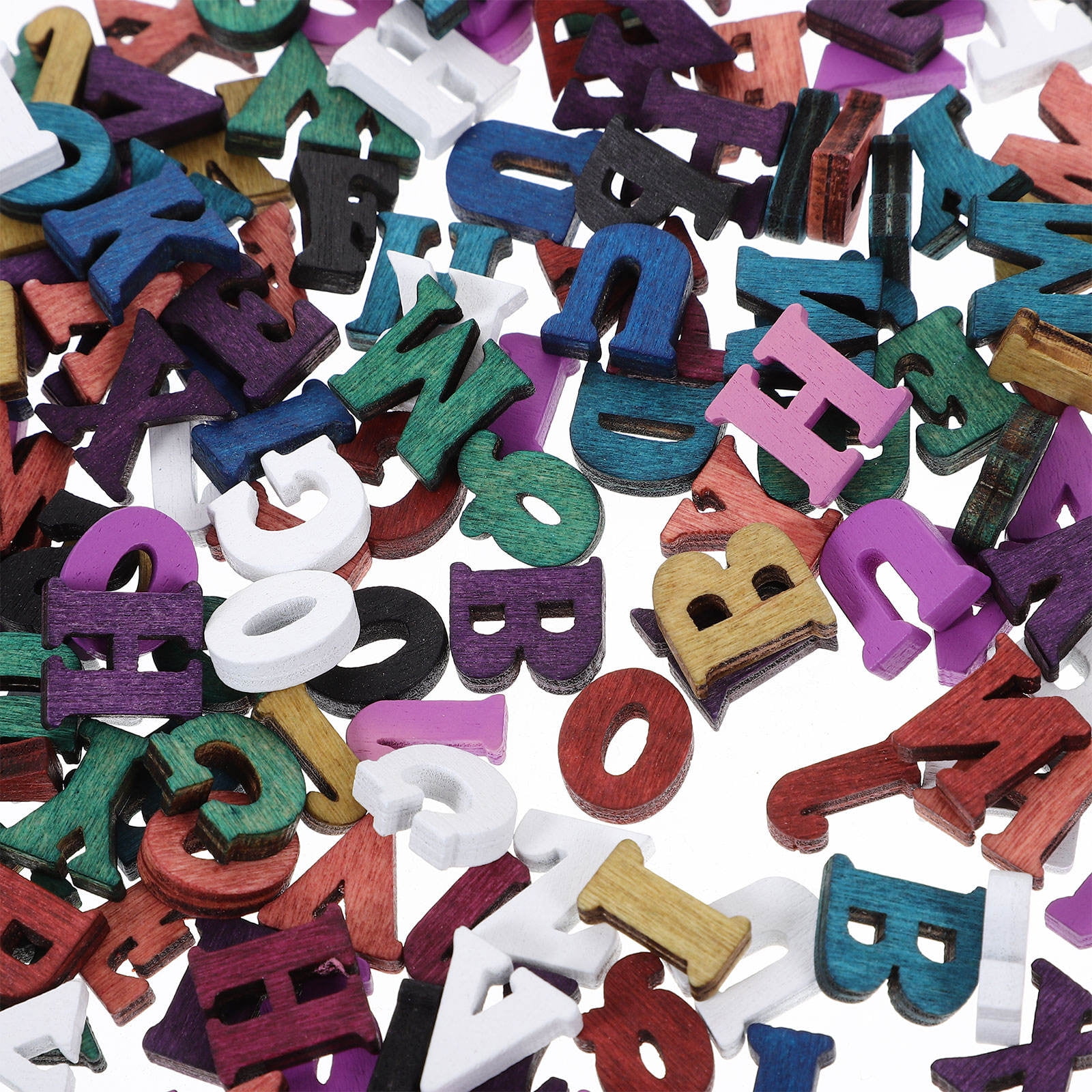 OUNONA 200Pcs Wood Letters Decorations Wooden Alphabet Decor Letters ...