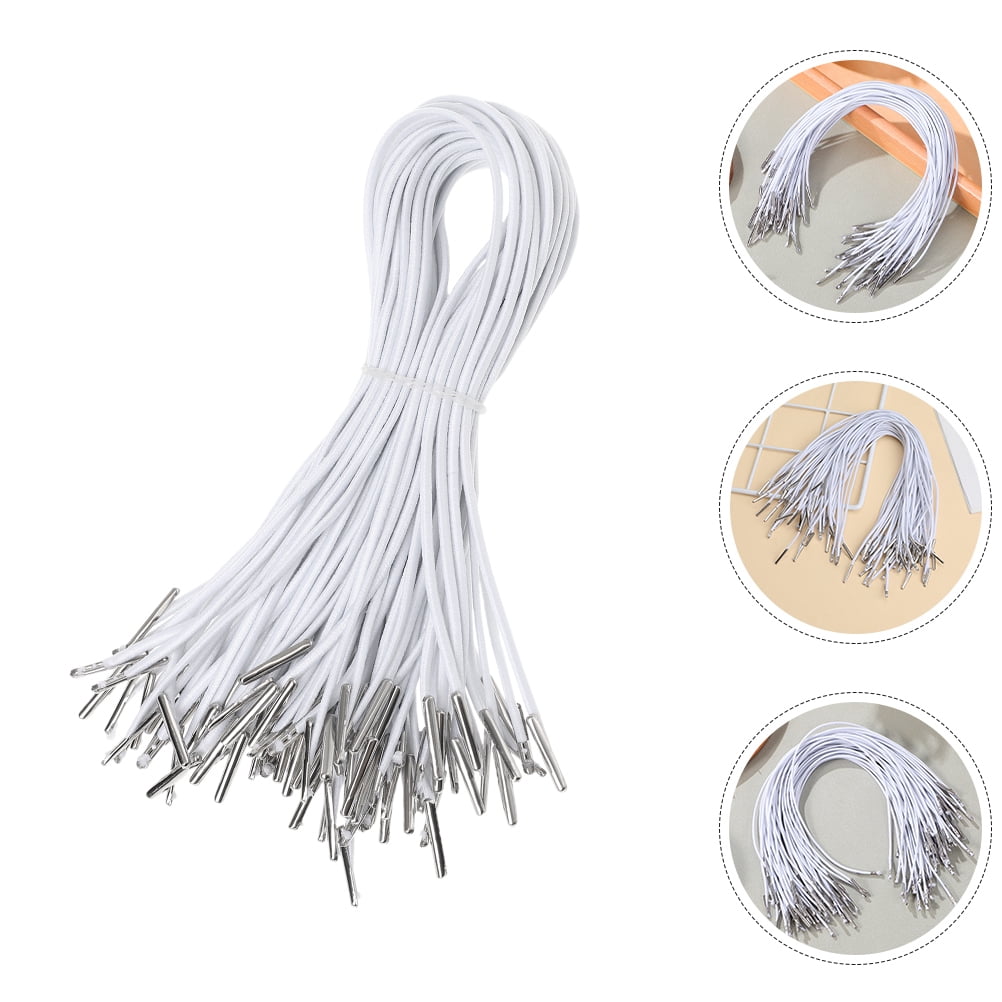 OUNONA 200pcs Elastic Cord With Metal Ends Craft Round Rope Thread ...