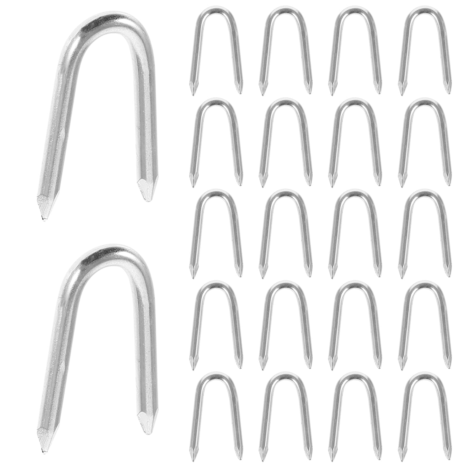 OUNONA 200pcs U-Shaped Metal Fence Nails, Iron Fencing Staples for Wire ...
