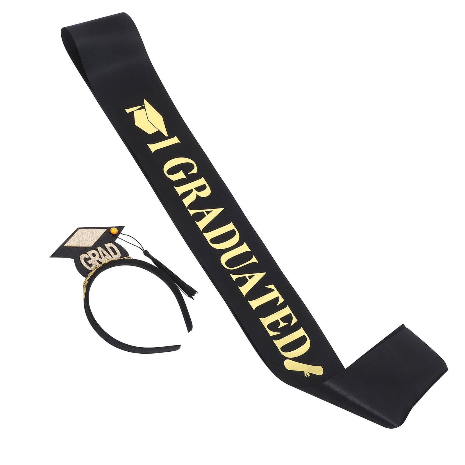 OUNONA 2024 Graduation Headband Glitter Grads Crown Shoulder Strap ...