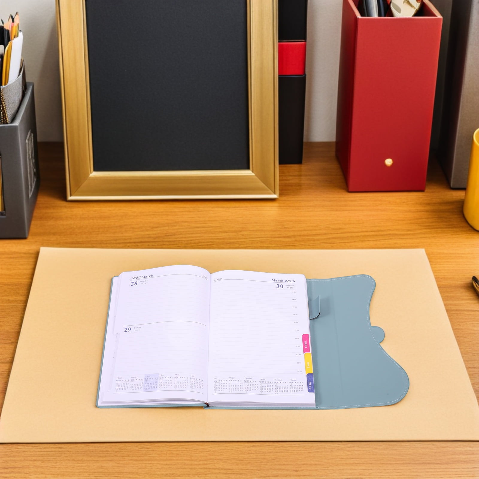 OUNONA Sky Blue 2026 Paper Planner Notebook with Habit Tracker Journal ...