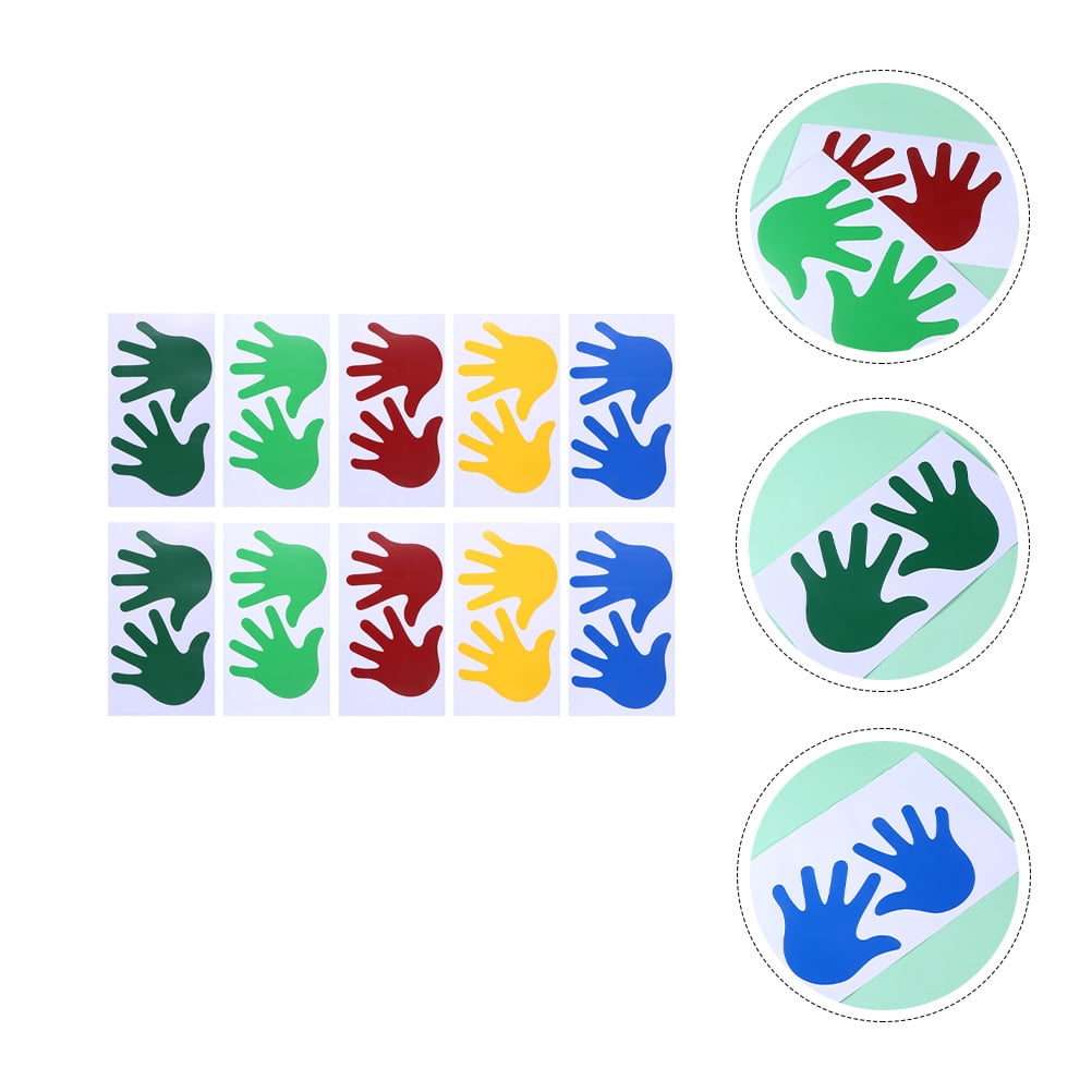 OUNONA 20Pairs Easy Apply PVC Palm Hand Wall Decals Assorted Color ...