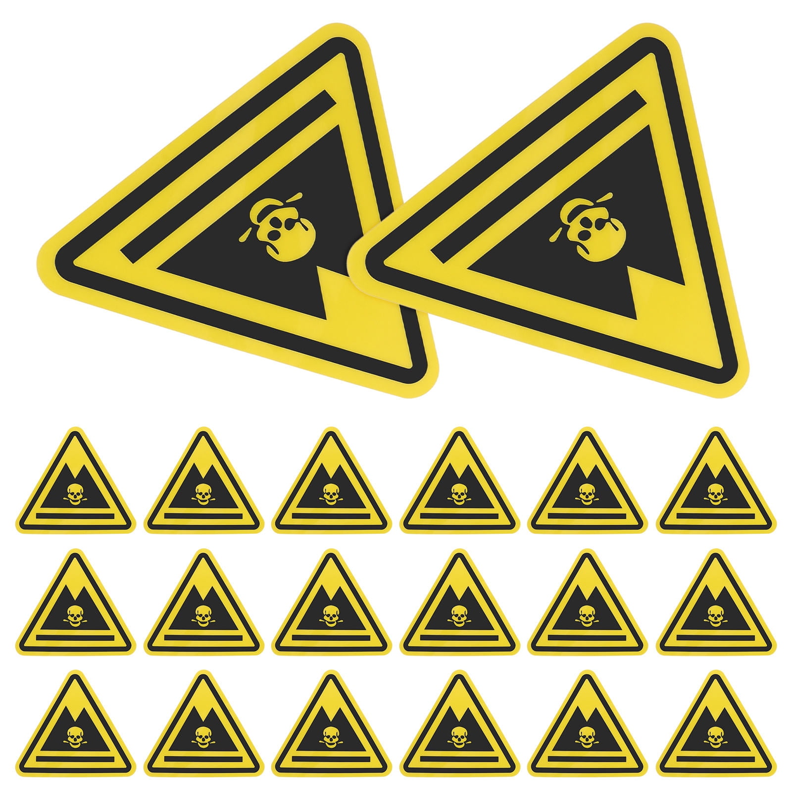 OUNONA 20Pcs Caution Warning Sign Yellow Vinyl Safety Decal Weather ...