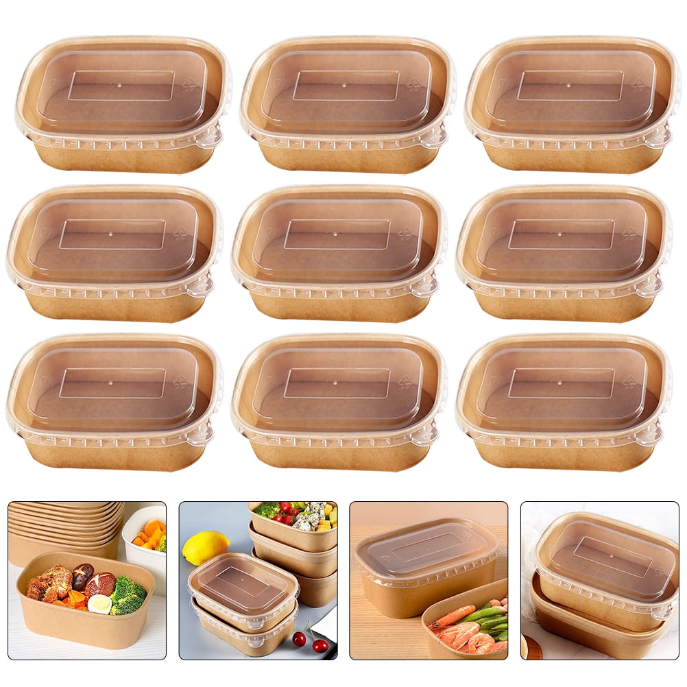 OUNONA 20Pcs Disposable Bento Boxes Take Out Food Boxes Food Containers ...
