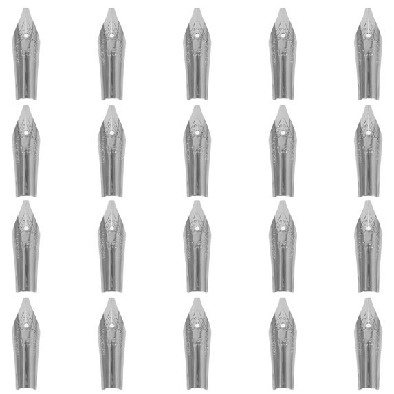 OUNONA 20Pcs Fountain Pen Nibs Plated Silver Durable Metal Replacement ...