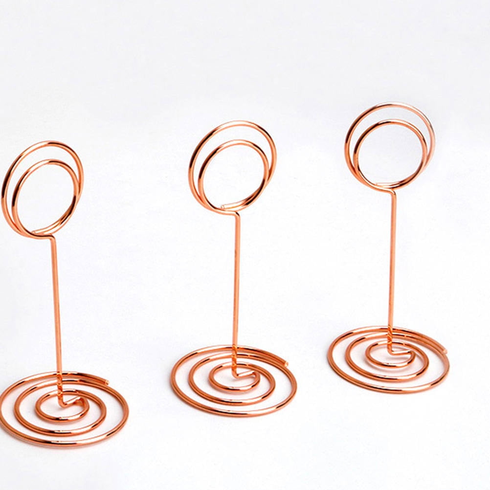 OUNONA 20Pcs Golden Metal Tabletop Memo Holders Reusable Paper Clips ...