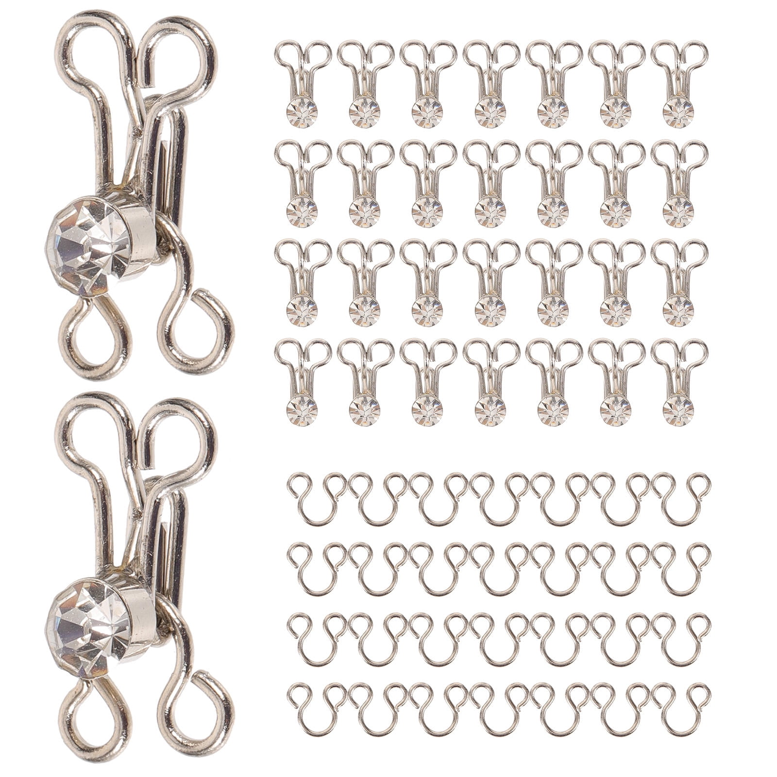 OUNONA 20Pcs Hook and Eye Fasteners for Sewing Clothes Bras Corsets and ...