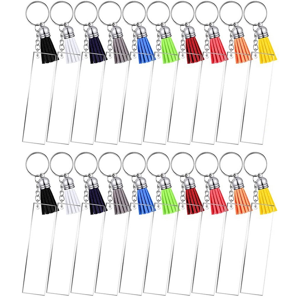 OUNONA 20Pcs Multi-function Acrylic Blanks Decorative Blank Keychains ...