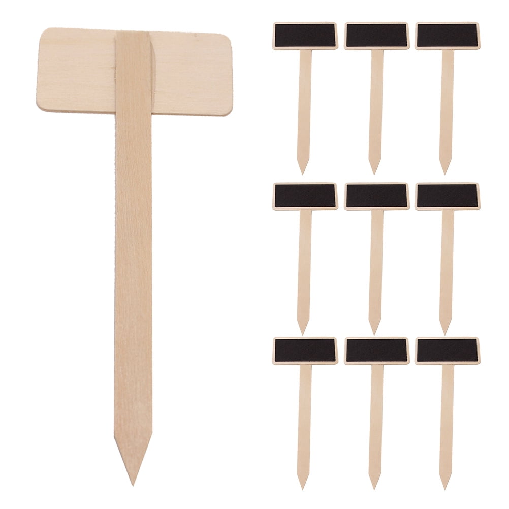OUNONA 20Pcs Wooden Blackboard Tags Black Poplar Plywood Ideal for ...