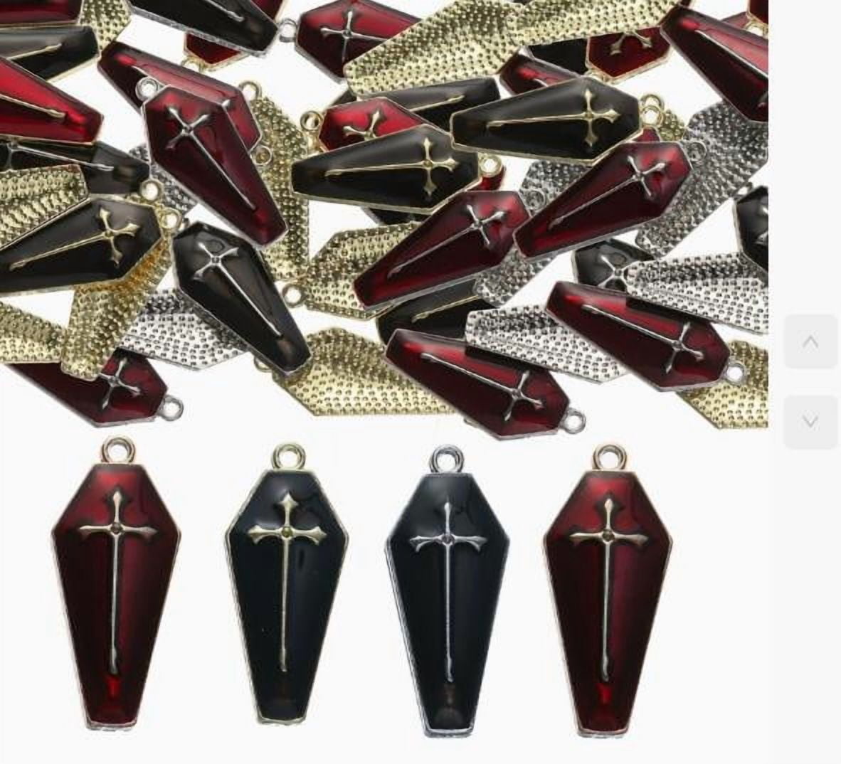 OUNONA 20pcs Coffin Cross Charms Pendants Dangle Beads for Crafting ...