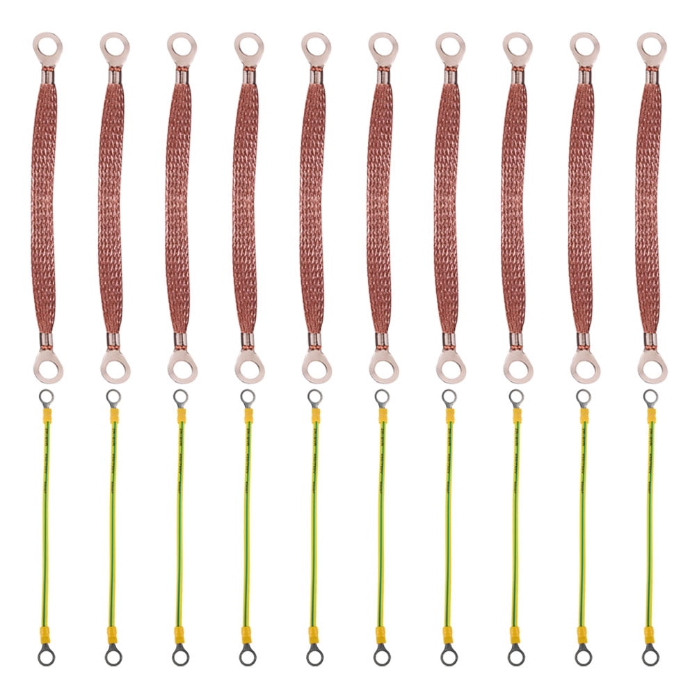 OUNONA 20pcs Copper Ground Strap with Terminals Heavy Duty Engine ...