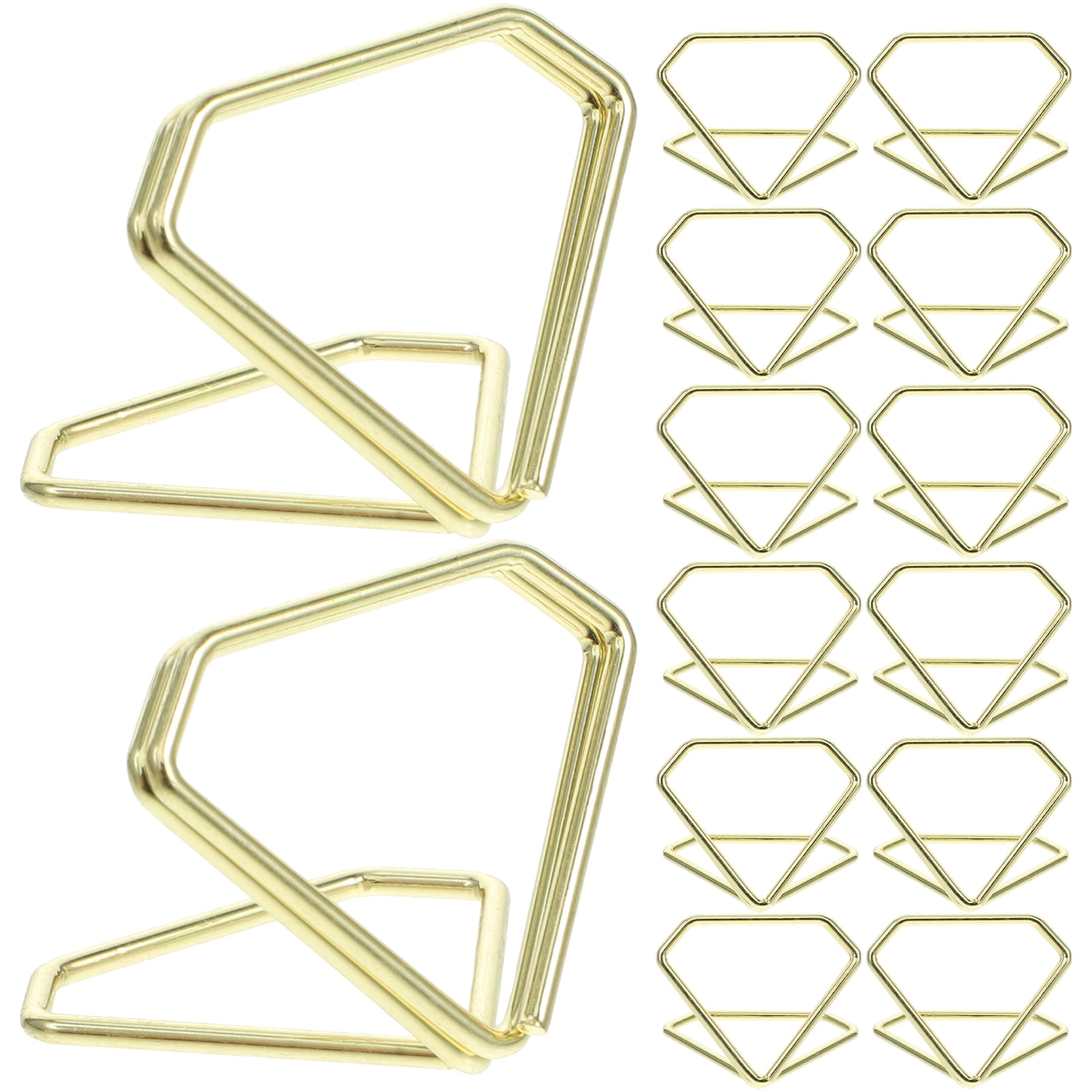 OUNONA 20pcs Diamond Shape Metal Card Holders Steel Wire Photo Holders ...