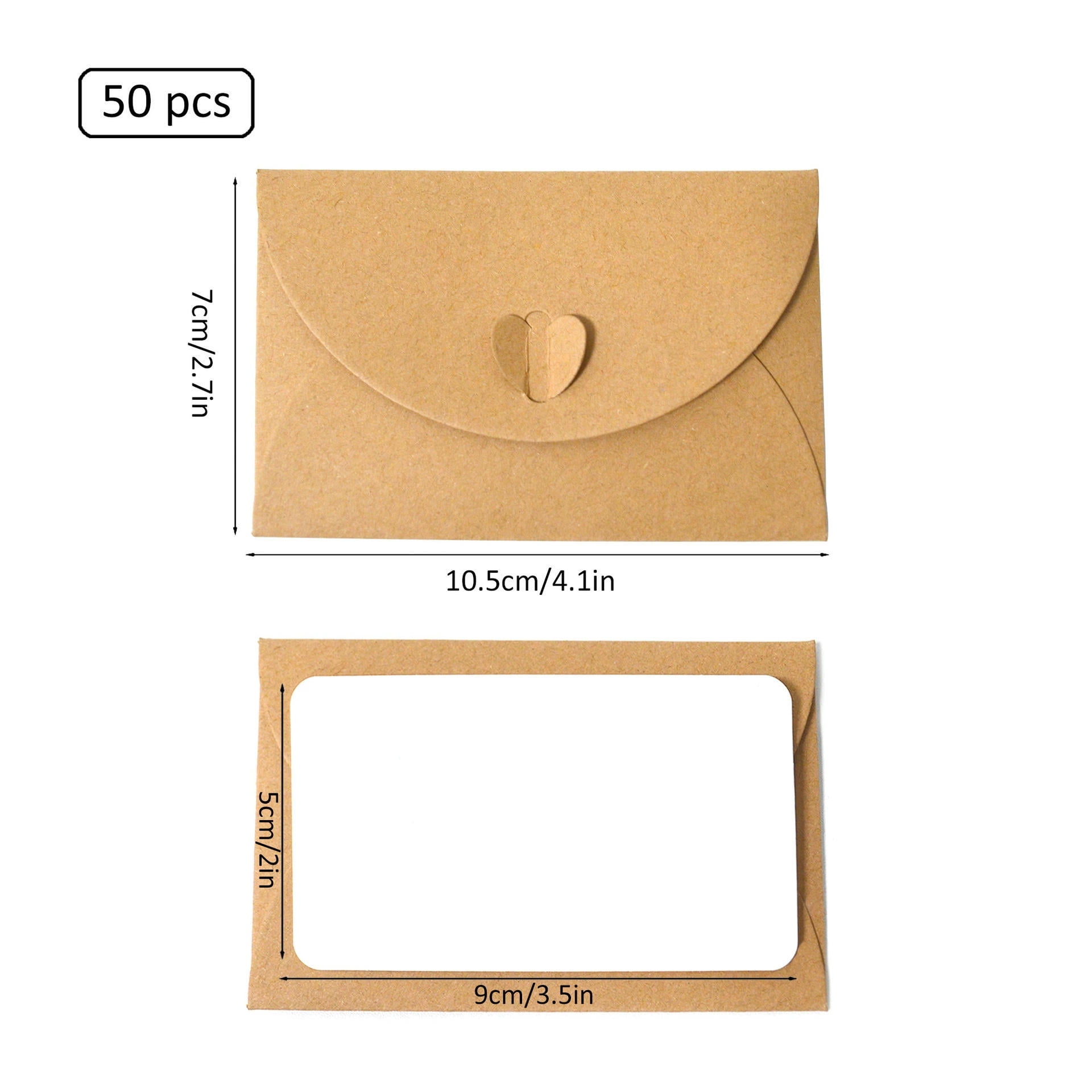 OUNONA 20pcs Heart Clasp Mini Envelopes with Mini Blank Card Cute Tiny ...