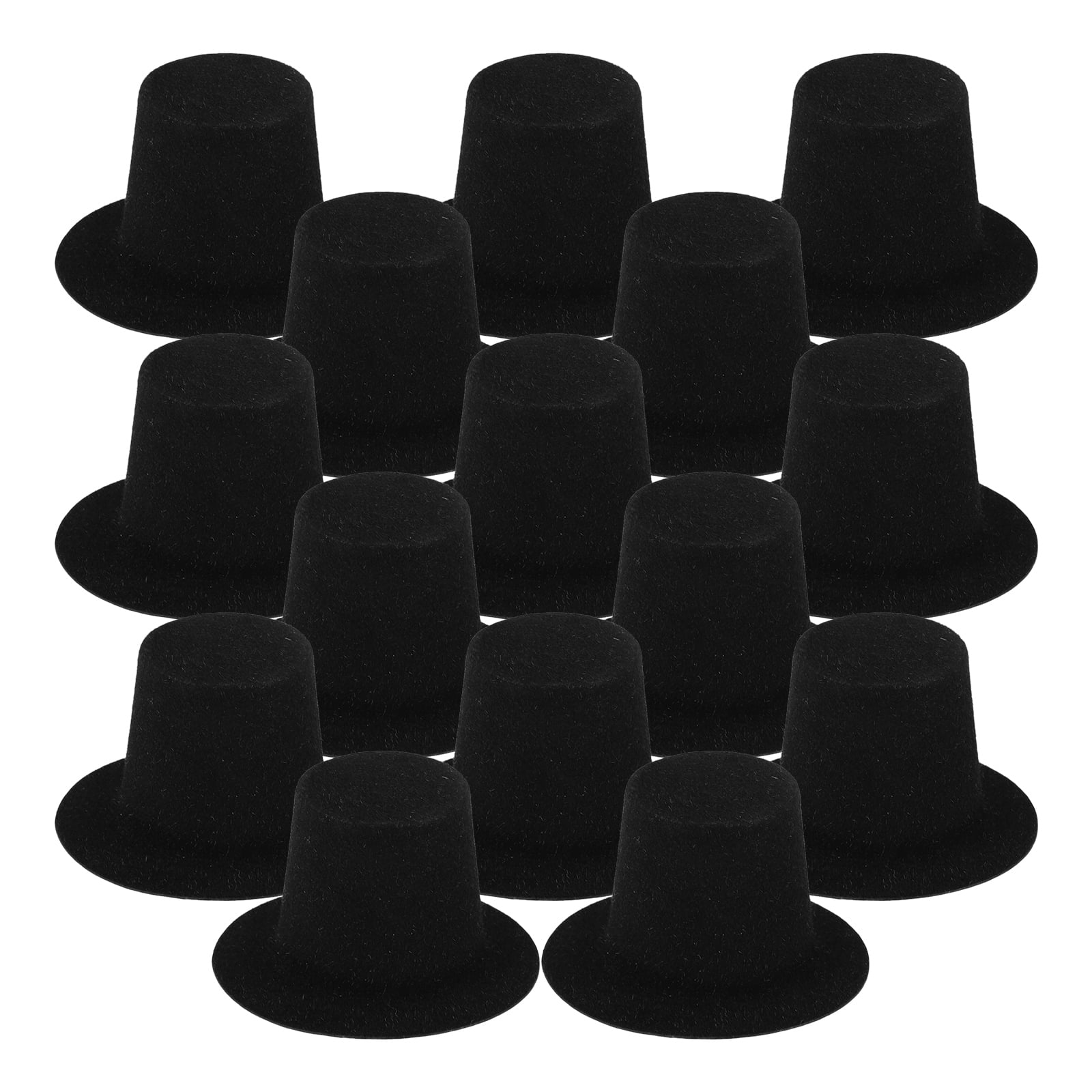 OUNONA 20pcs Mini Flat Top Hats Plastic Tiny Top Hat Caps for Snowman ...