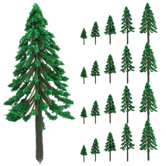 OUNONA 20pcs Miniature Tree Models Pine Tree Models Micro-landscape ...