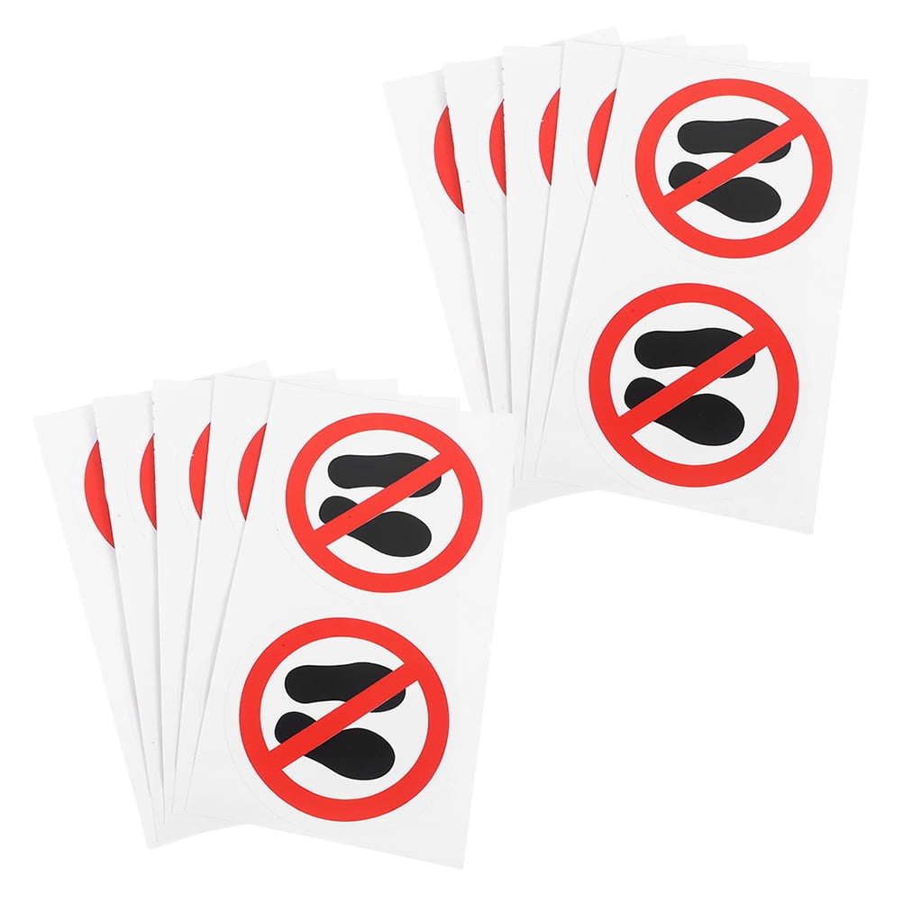 OUNONA 20pcs No Step Sign Stickers No Step Warning Label Sticker No ...