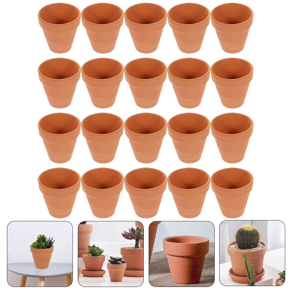 OUNONA 20pcs Small Red Pottery Flower Pot Terracotta Pot Clay Miniature ...